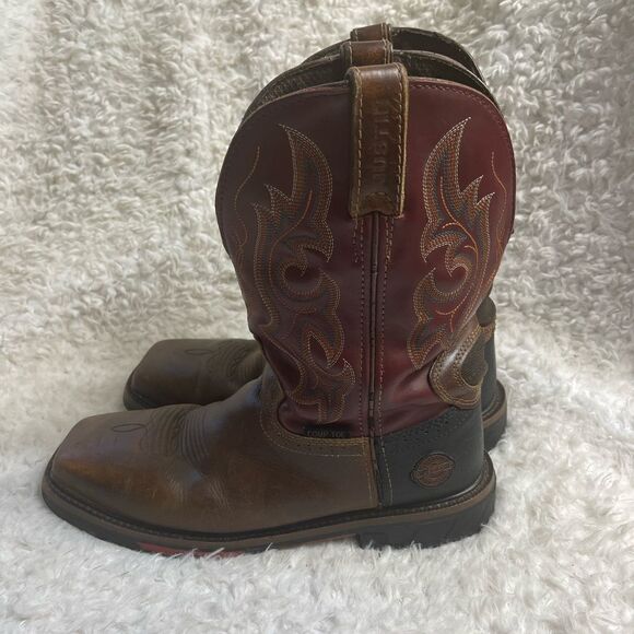 Justin Boots | Shoes | Justin Leather Brown Burgundy Black Cowboy Boots ...